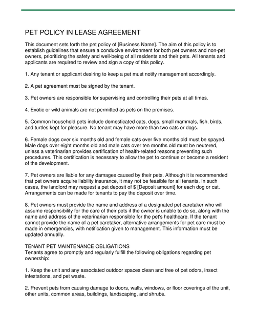 Pet Rental Agreement & Addendum Free Templates Pet Rental Agreement & Addendum Free Templates