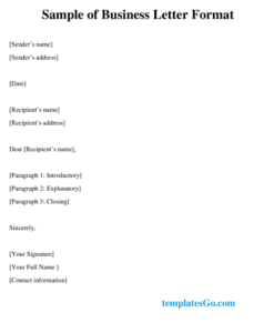 Business Letter Format Example - Free Resource
