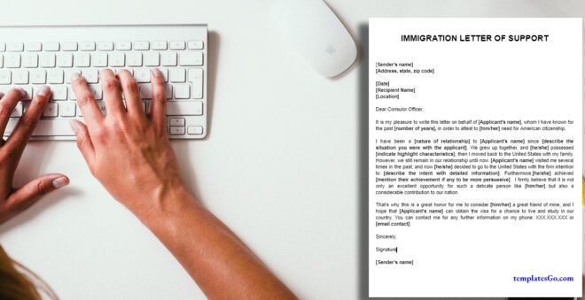 Immigration Letter Of Support +5 Templates To Edit Freely