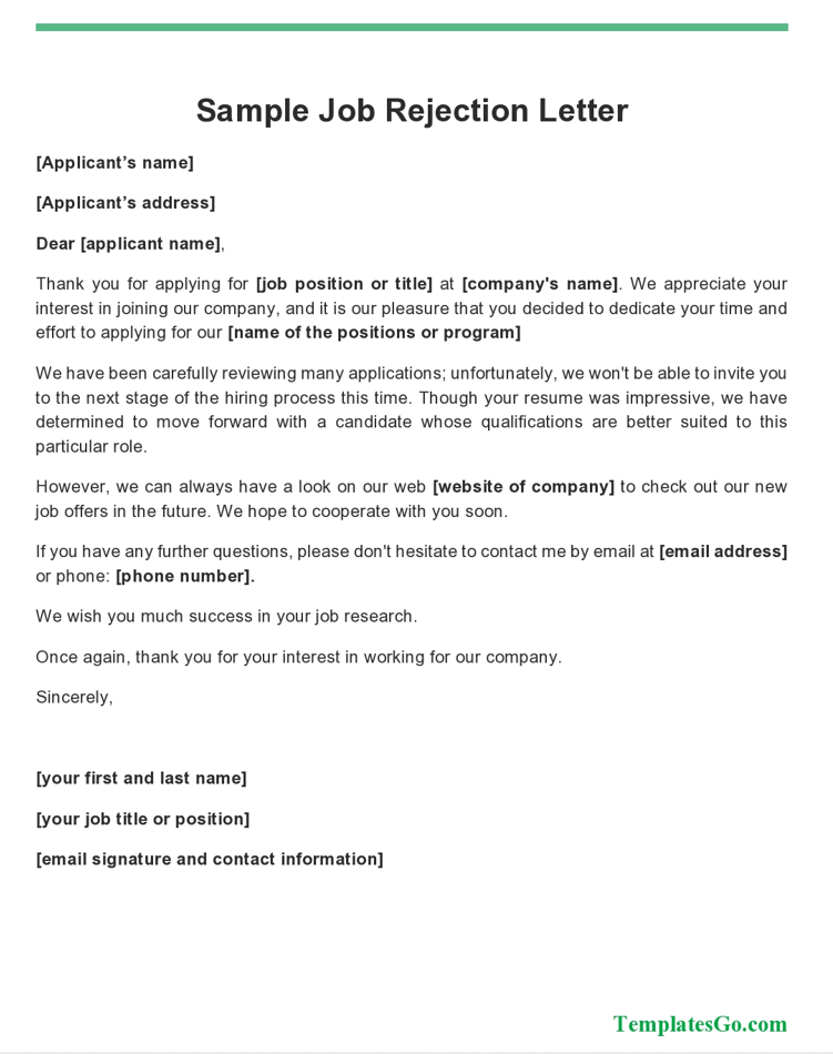 3 Steps For A Good Rejection Letter After Interview