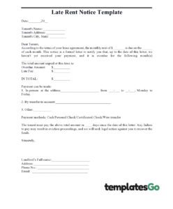Late Rent Notice - Free Template and Guideline