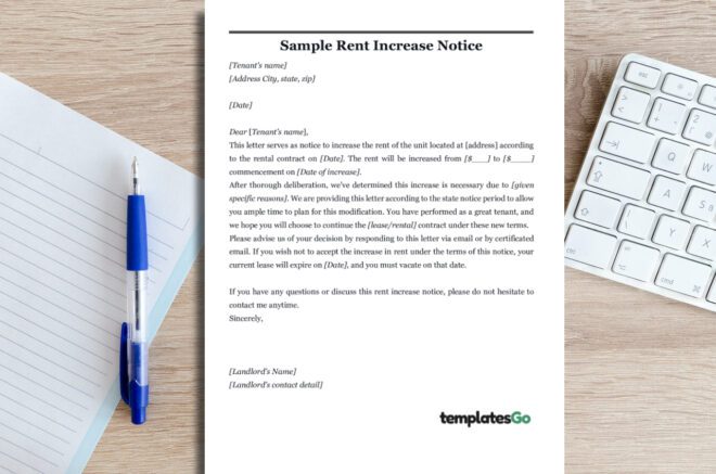 Rent Increase Notice With Editable Templates