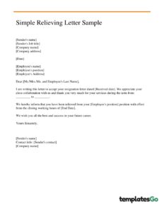Relieving Letter-How To Write With 4 Professional Templates