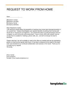 Work Remotely - Tips & Samples Request To Work From Home