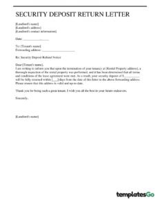 Create A Security Deposit Return Letter with Time-Saving Templates