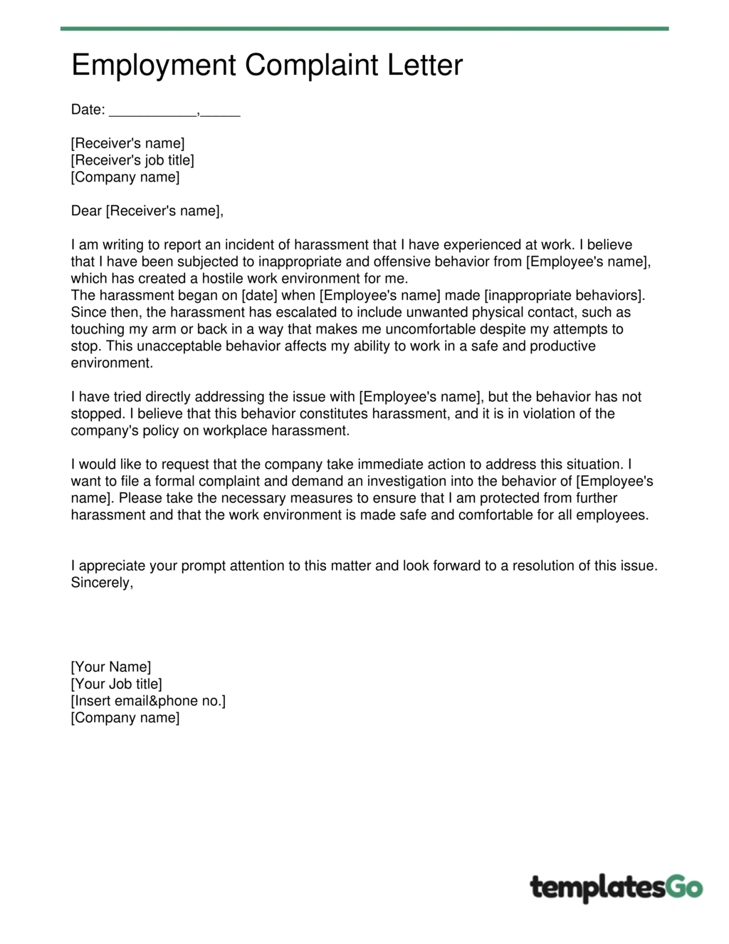 Complaint Letter Templates - 3 Key Factors To Know