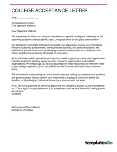 Best Samples Of College Acceptance Letter & Responses