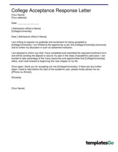 Best Samples Of College Acceptance Letter & Responses