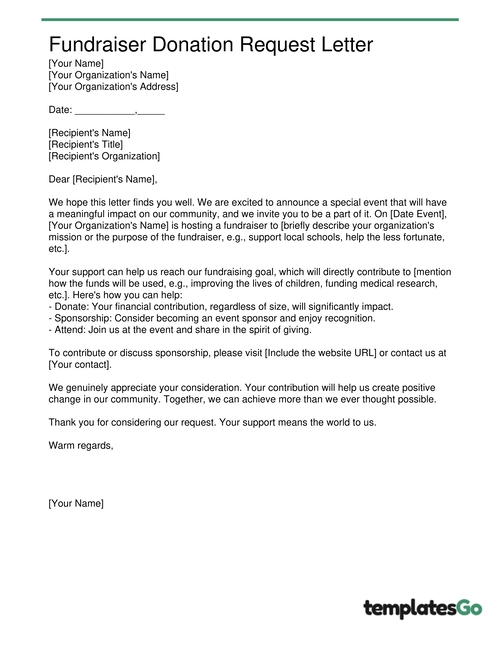 Free Donation Request Letter Templates To Inspire More Support