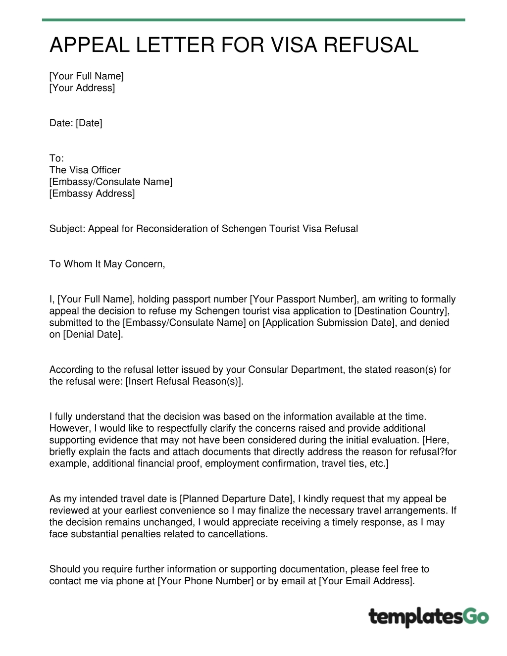 How to Write a Strong Appeal Letter for Visa Refusal (Free Samples)